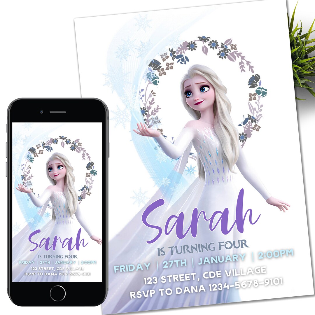 FROZEN Invitation Elsa Birthday Invitation Winter Snow Birthday ...