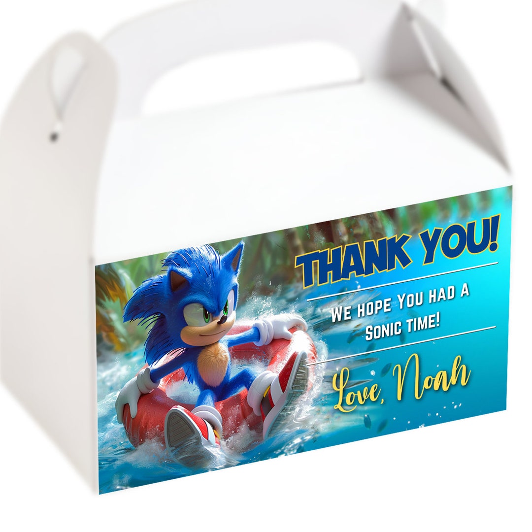 Sonic the Hedgehog Birthday Gable Box Labels Boy Super Sonic Party ...