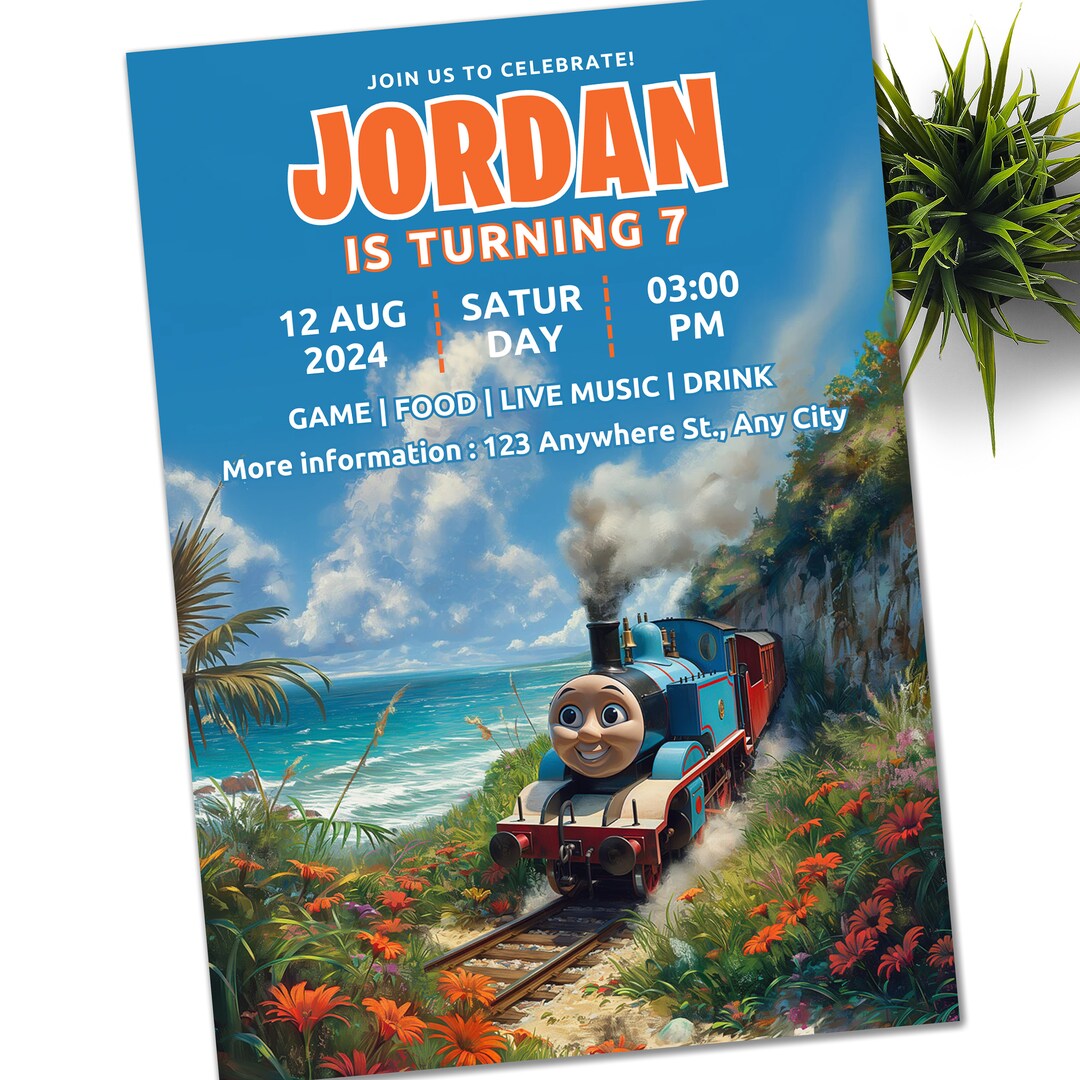 Thomas the Train Birthday Invitation | Thomas the Train Invitation ...