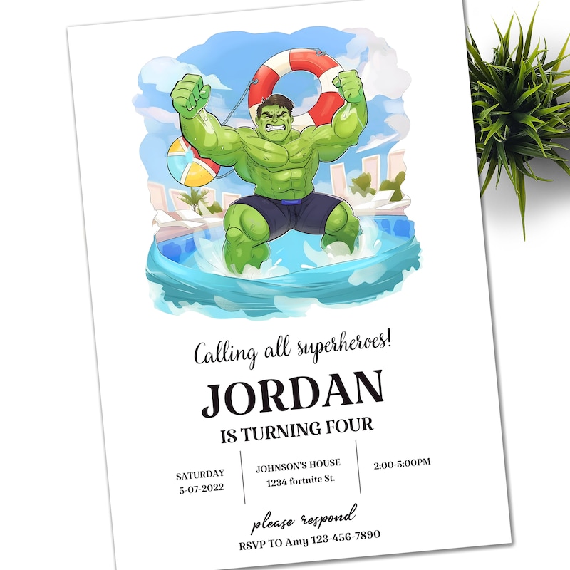 Hulk Invitations - Etsy