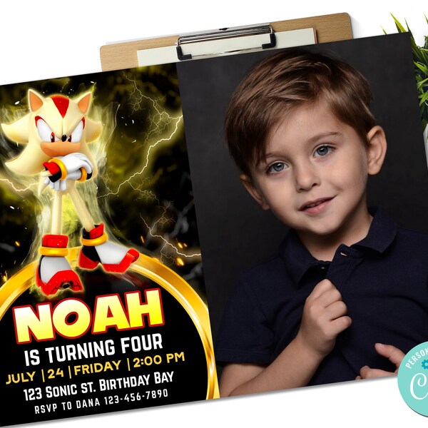 Shadow Birthday Invitation With Photo - Etsy