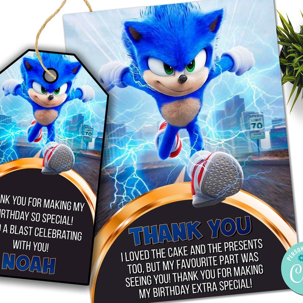Sonic Thank You Cards - Etsy