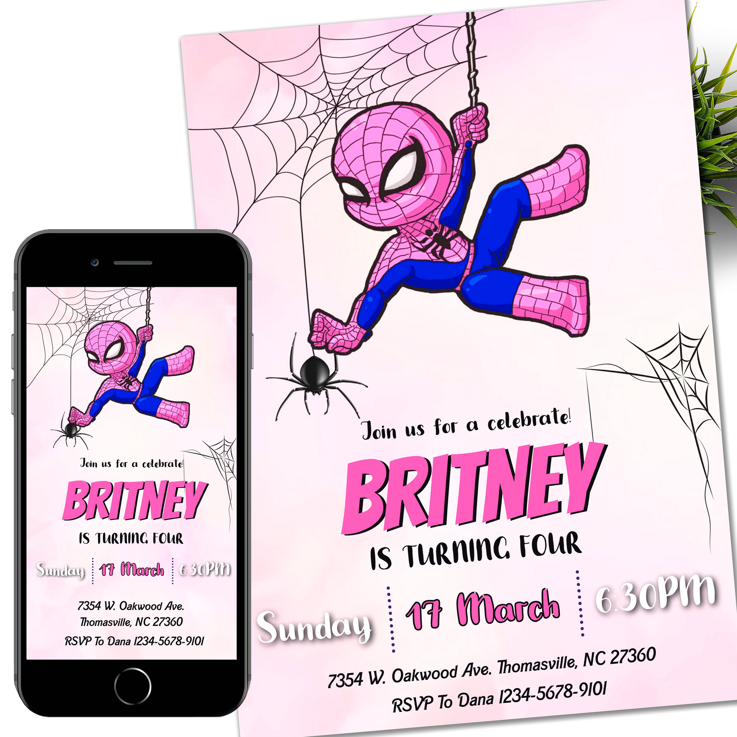 Spider Girl Birthday Invitation, Spider-verse Girl Birthday Invite ...
