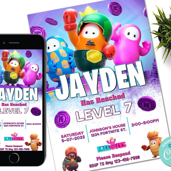 Stumble Guys Birthday Invitation - Etsy