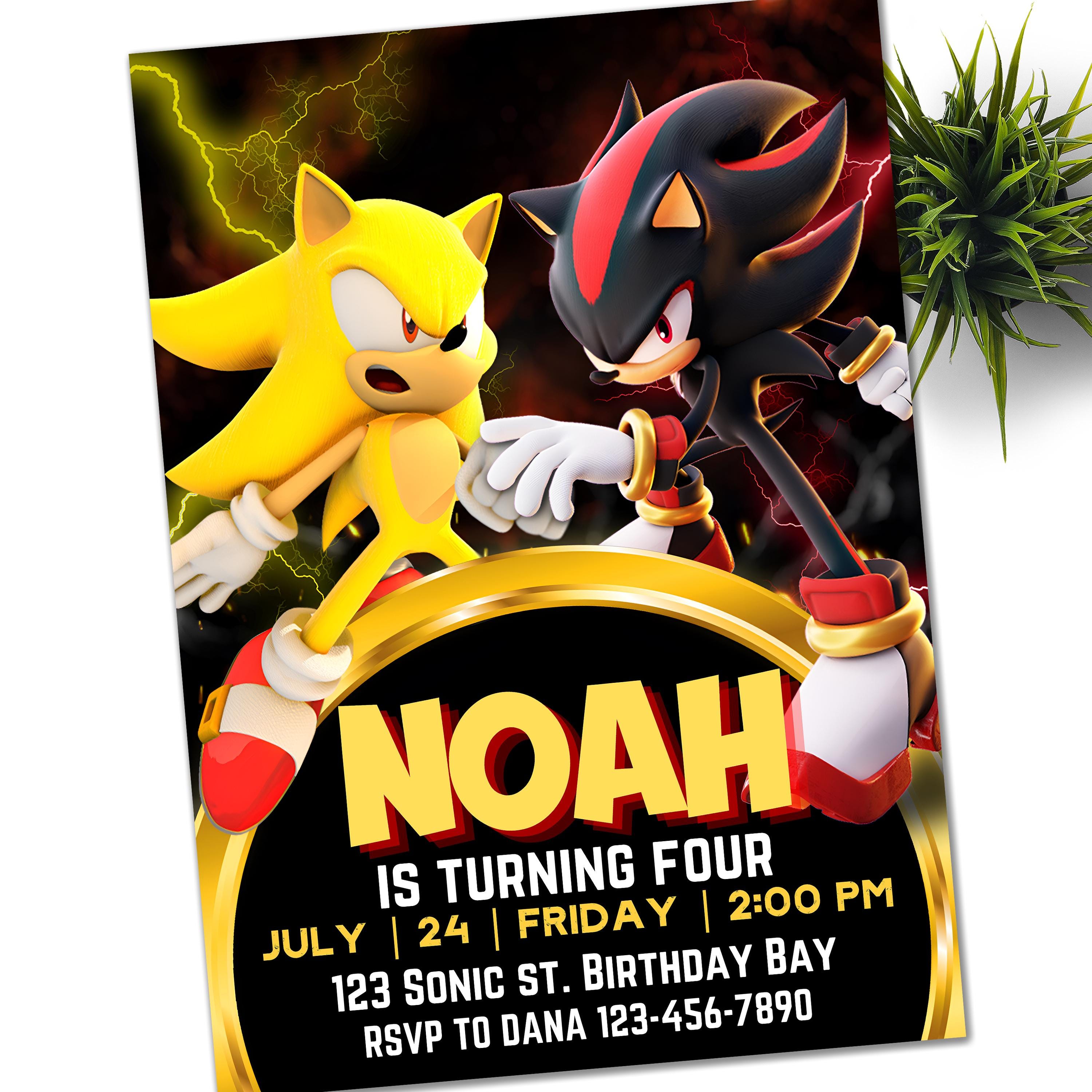 Sonic Shadow, invitación de Super Sonic, invitación electrónica para ...