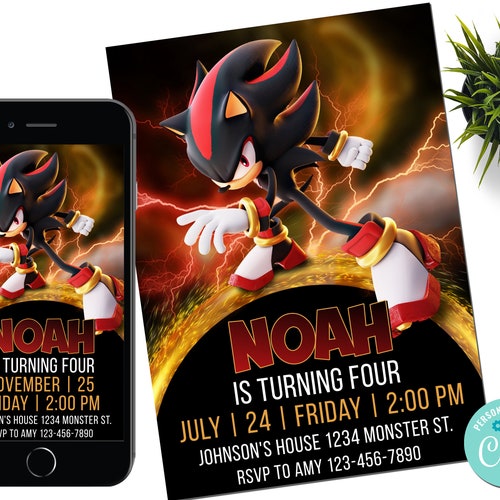 Sonic the Hedgehog Birthday Digital Invitation Super - Etsy UK