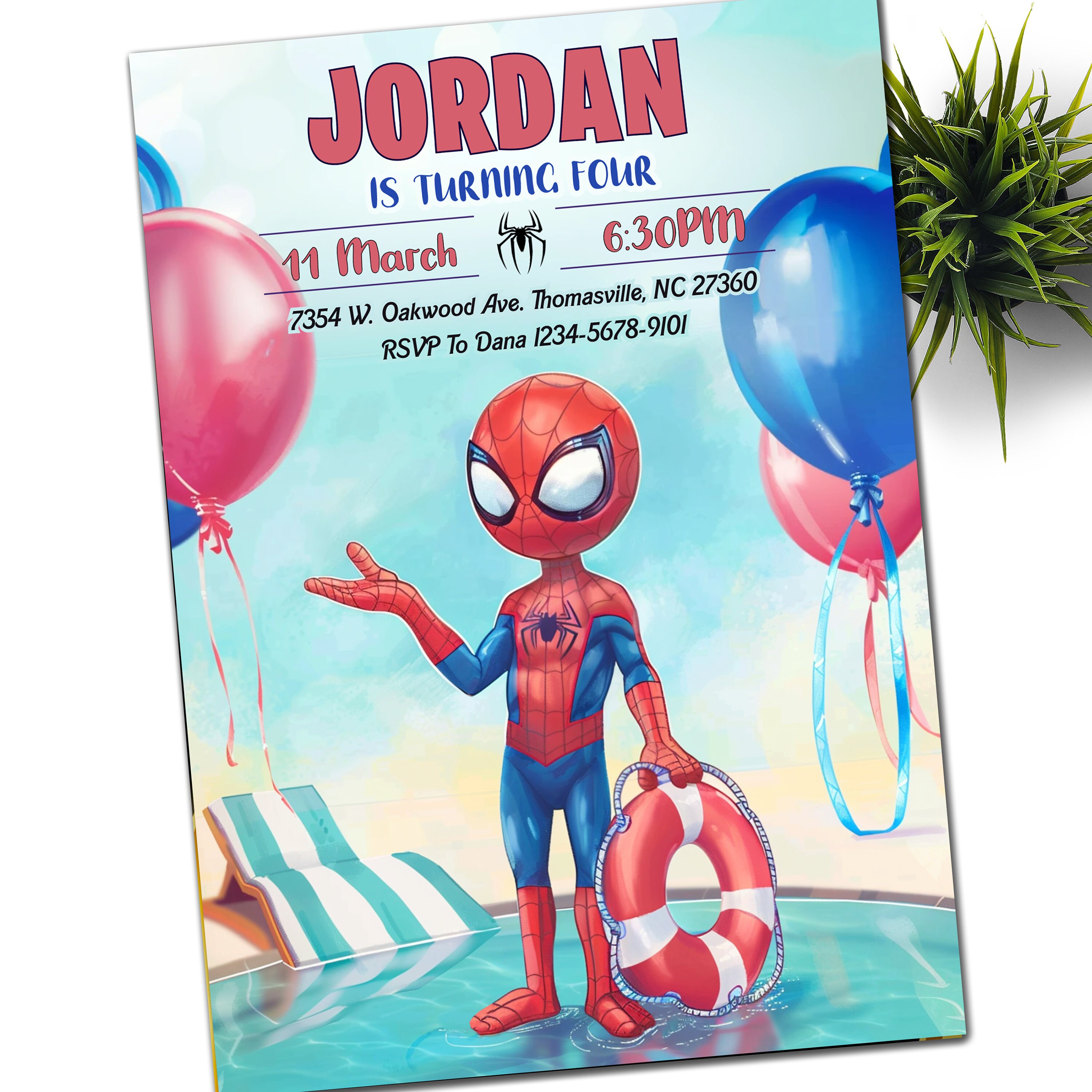 Pool Party Spidey Invitation His Amazing Friends Birthday Party Invite ...