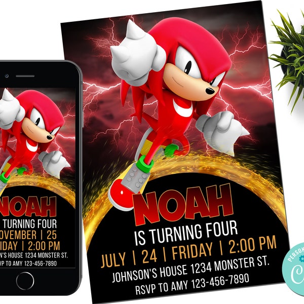 Knuckles Sonic Party - Etsy