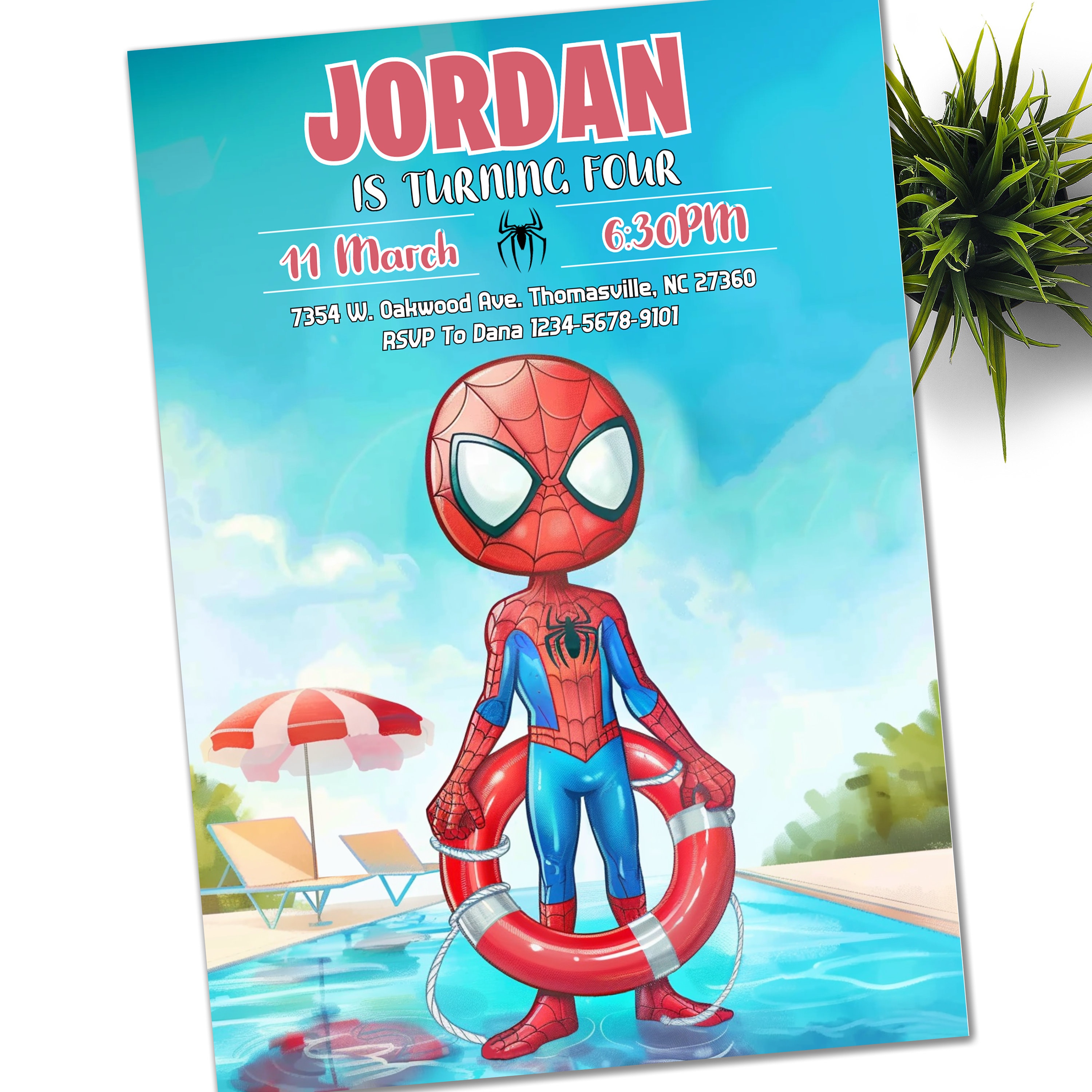 Pool Party Spidey Invitation His Amazing Friends Birthday Party Invite ...