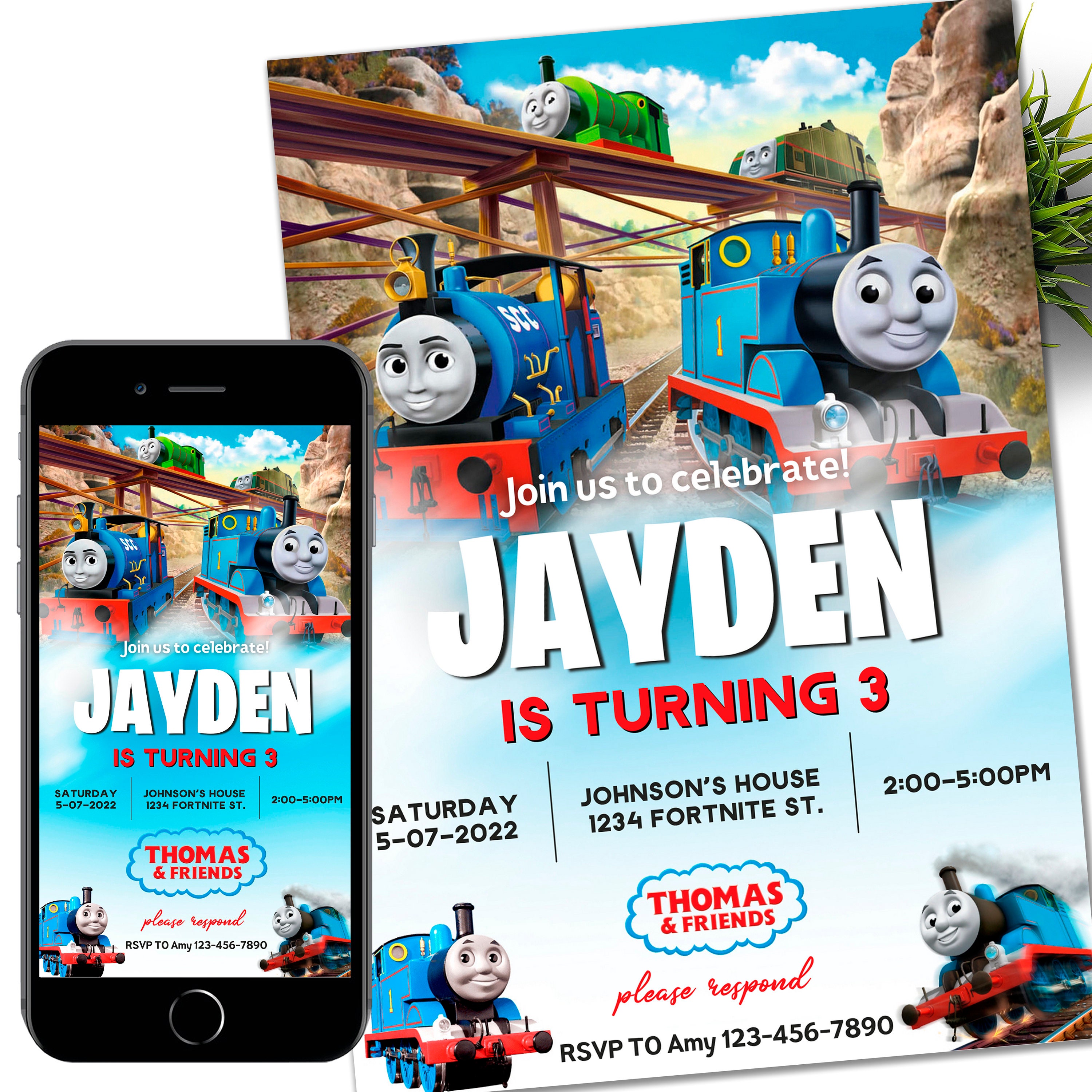 Thomas the Train Birthday Invitation Thomas the Train Invitation Thomas ...