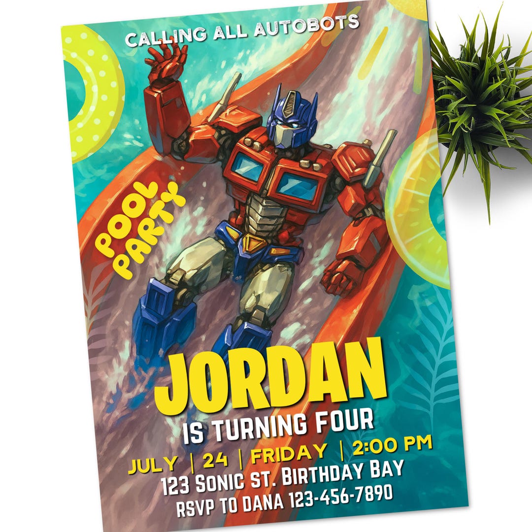 Pool Party Optimus Prime Transformers Water Park, Water Slide ...