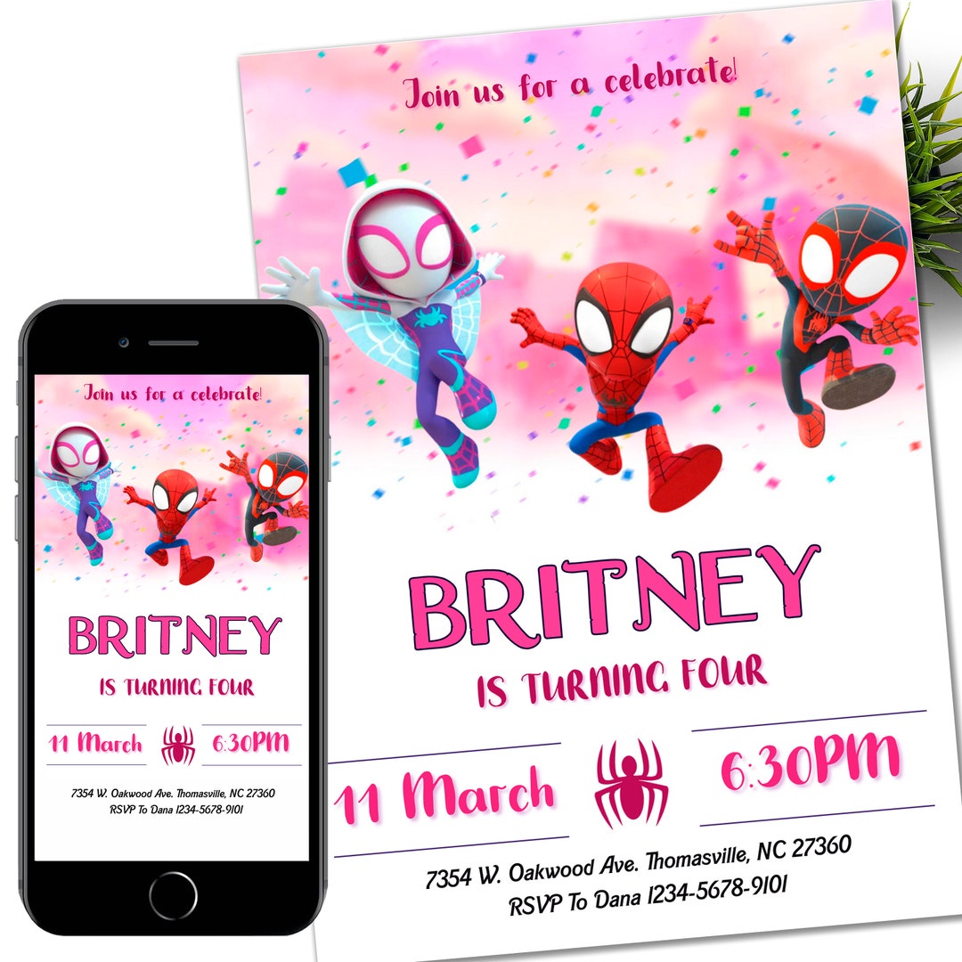 Spidey Invitation Spidey and His Amazing Friends Birthday Party Invite ...