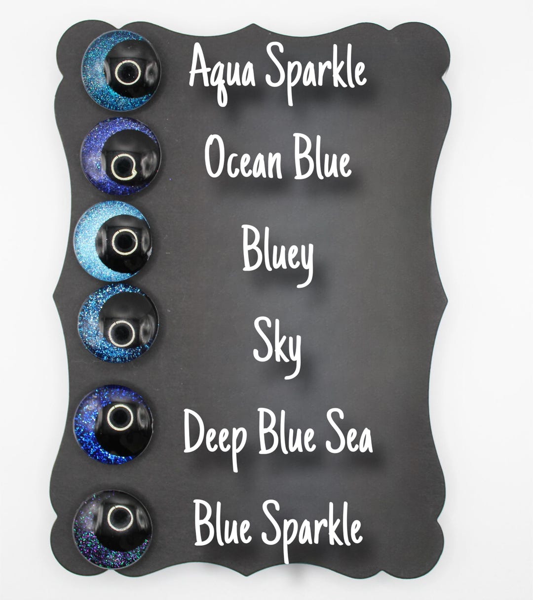 MTO Hand Painted Custom Blue Glitter Eyes, Amigurumi, Eyes, Stuffy Eyes ...