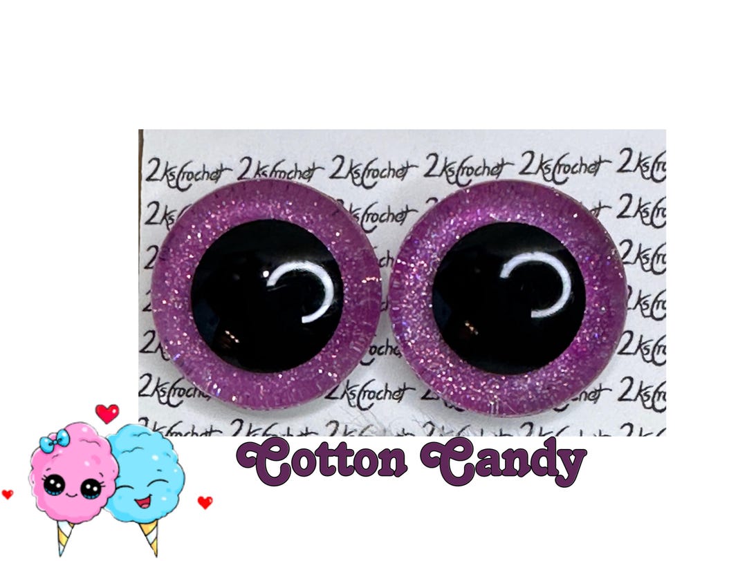 Cotton Candy | Hand Painted Glitter Safety Eyes, Amigurumi, Stuffy Eyes ...