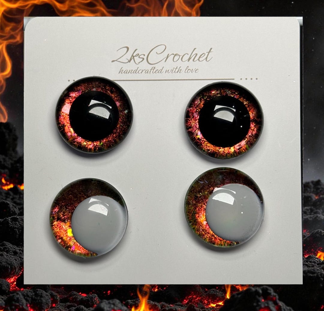 Ember Eclipse Safety Eyes – Hand Painted Color Changing | Resin Eyes ...