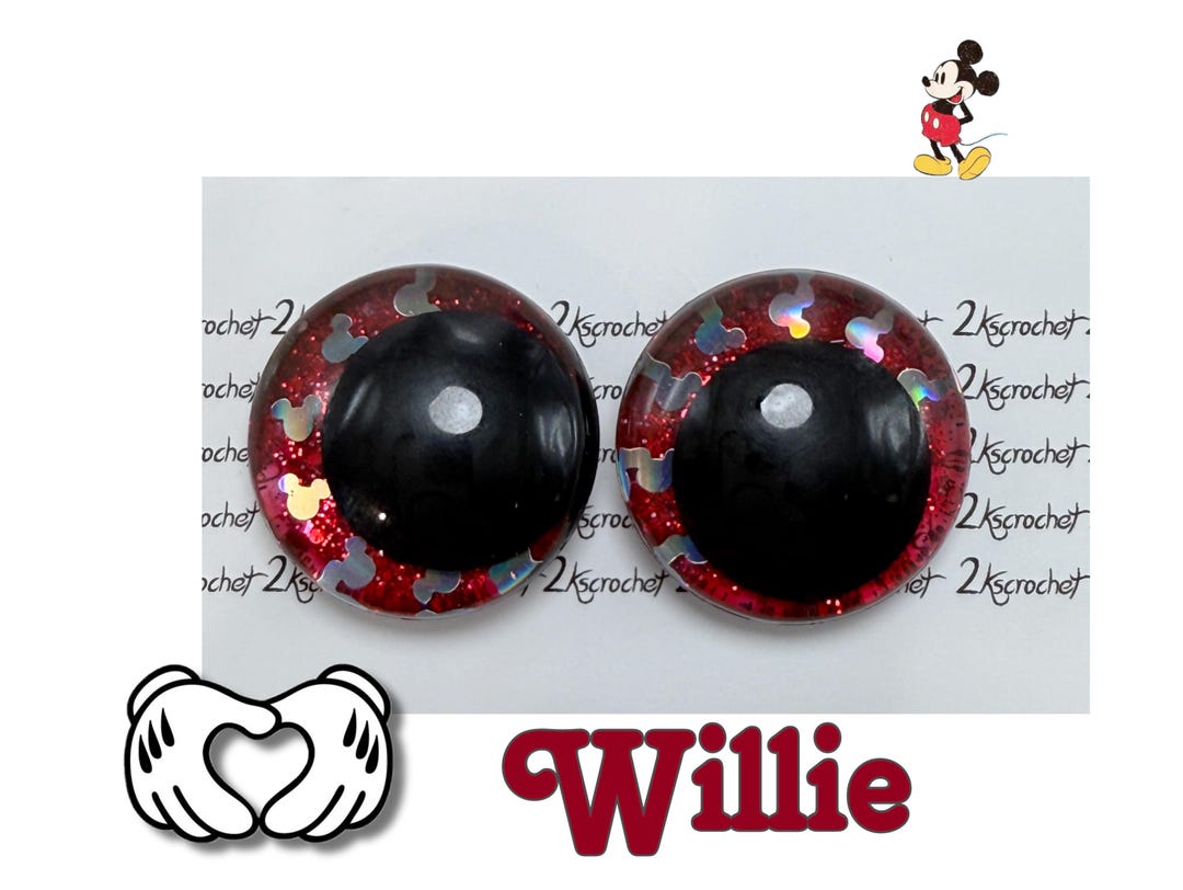 Willie | Disney Inspired Safety Glitter Eyes, Amigurumi, Eyes, Stuffy ...