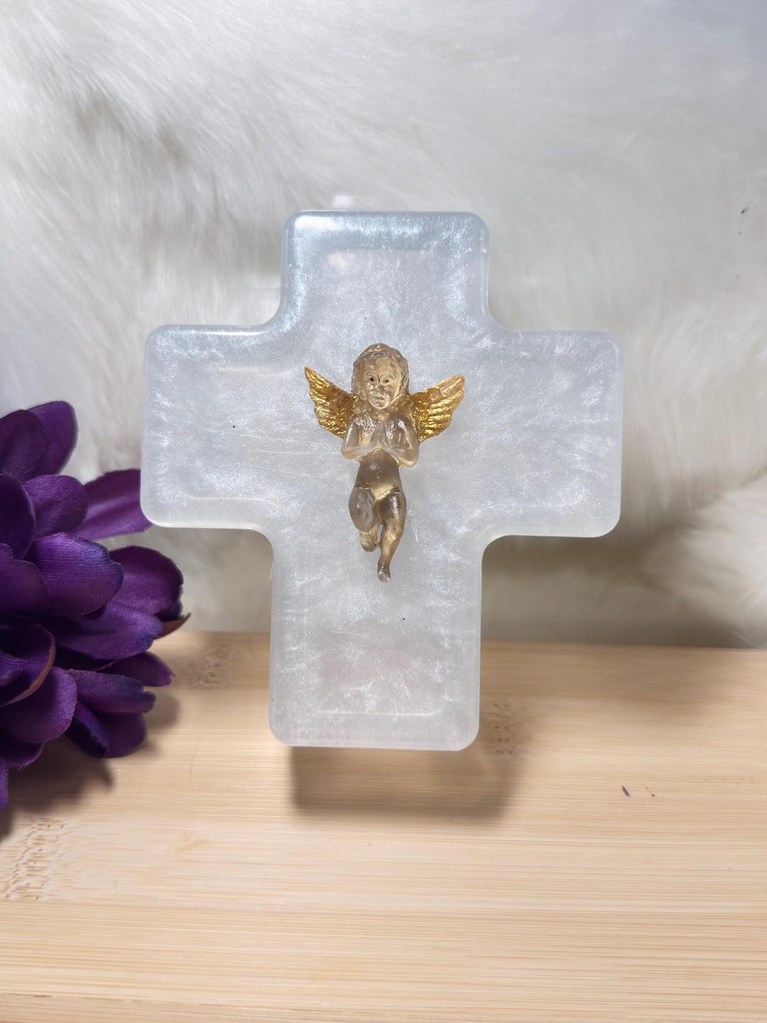 Handmade Cross Trinket Box With Angel | Gift Giving Ring Box - Etsy