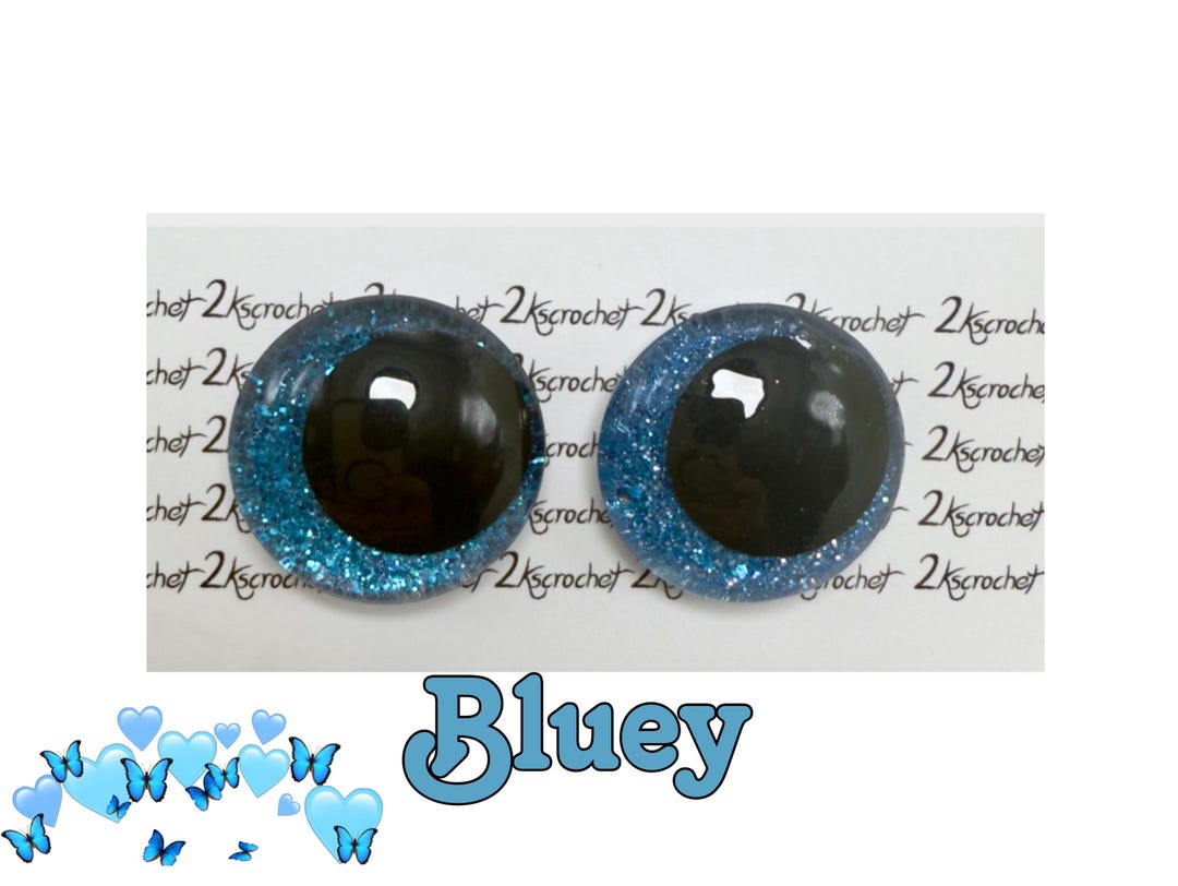 Bluey | Hand Painted Blue Safety Eyes Crochet Amigurumi, Plushie ...