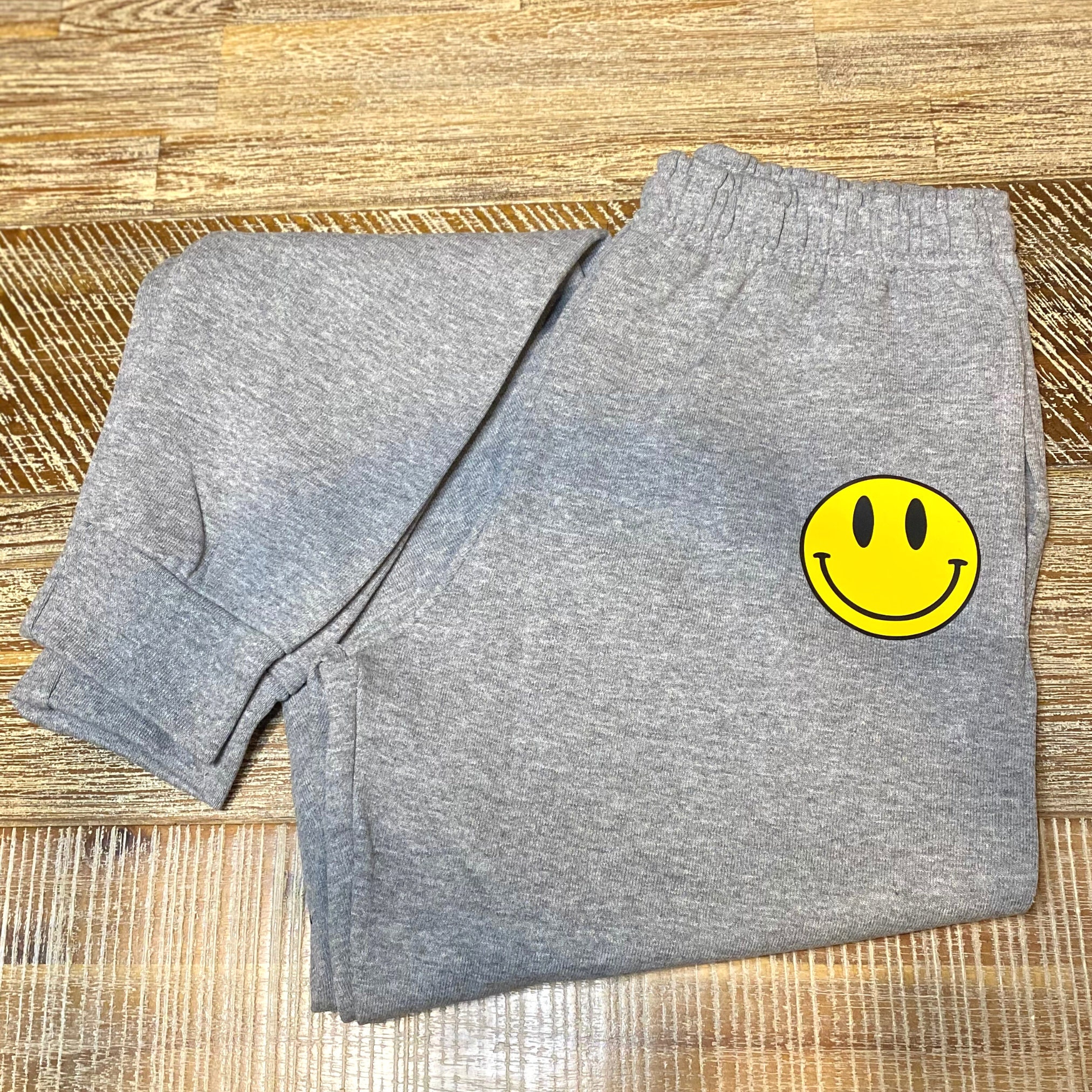 Smiley Face Sweatpants, Retro Smiley Face Joggers, Trendy Smiley Face ...
