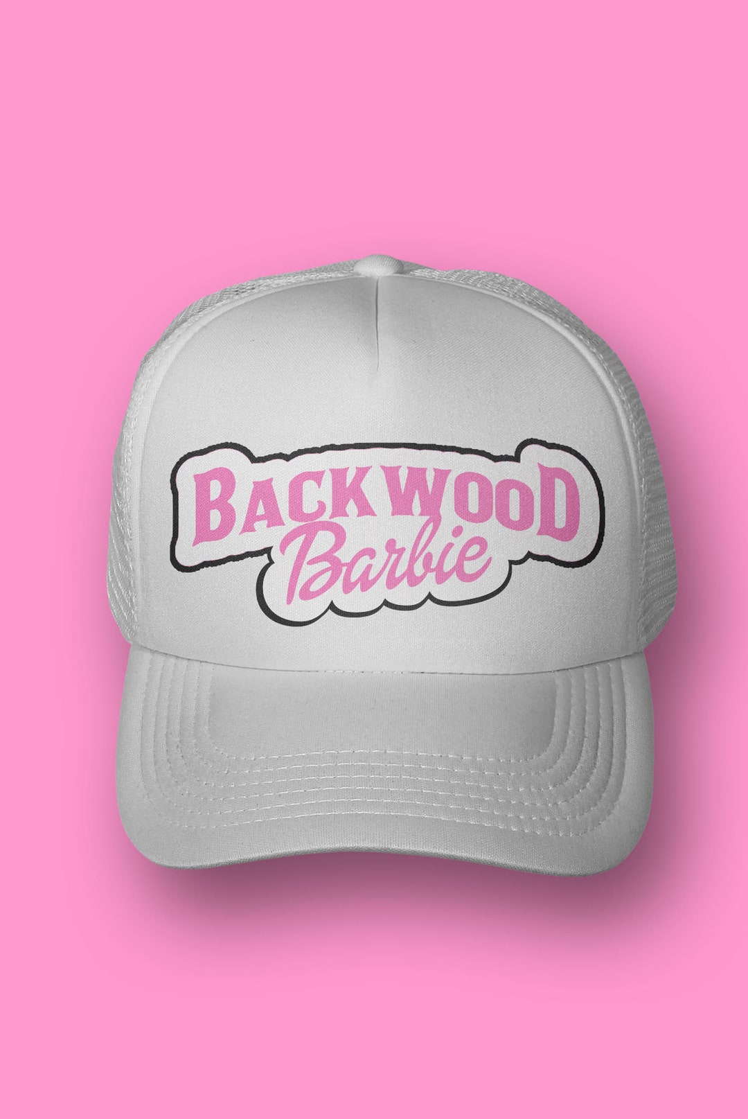 Backwood Barbie Original Logo White Trucker Hat Custom - Etsy