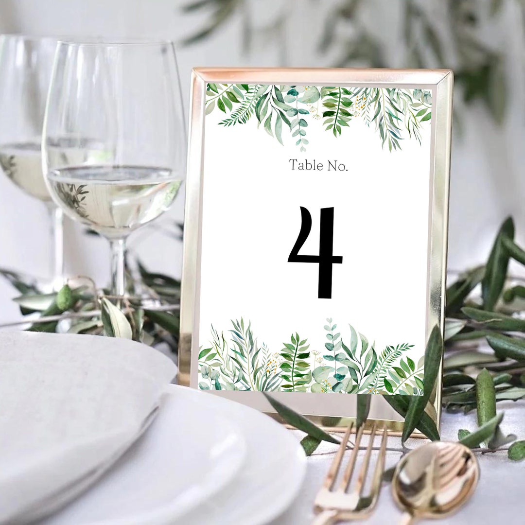 Printable Table Numbers, Wedding Table Numbers, Luxury, Minimalist ...