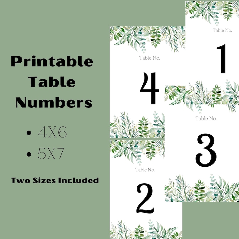 Printable Table Numbers, Wedding Table Numbers, Luxury, Minimalist ...