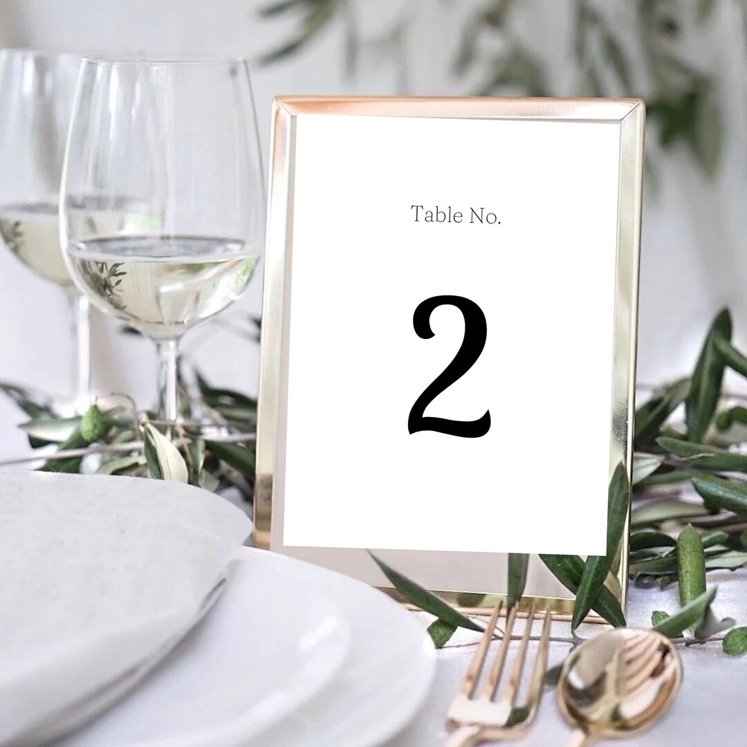 Printable Table Numbers, Wedding Table Numbers, Luxury, Minimalist ...