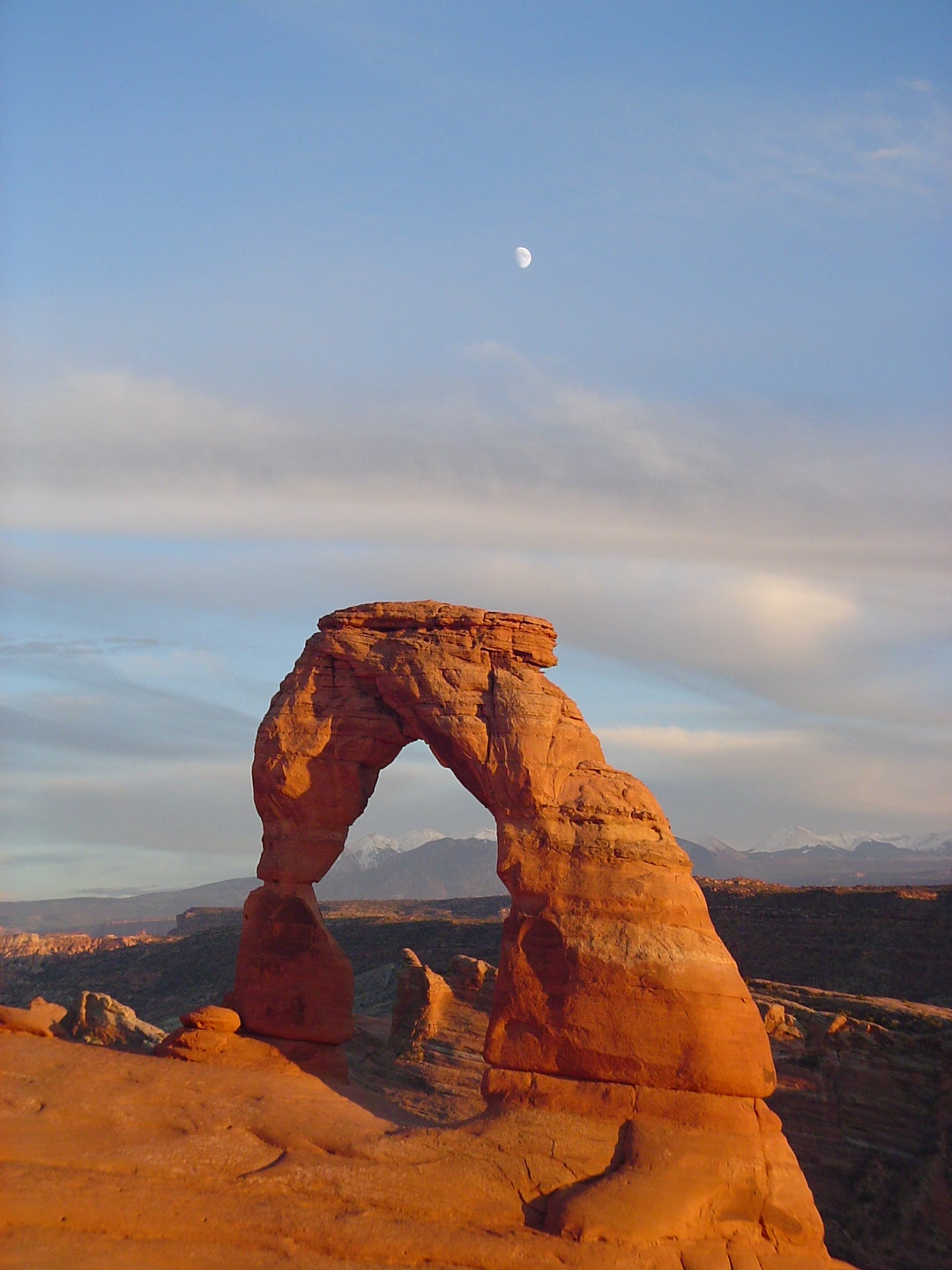 Delicate Arch and Moon Arches National Park 24x30 Thin Framed Canvas ...