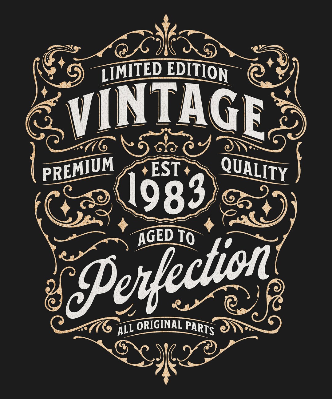 1983 Birthday Tshirt Png 1983 Birthday Shirt Vintage 1983 Png 1983 Aged to Perfection Shirt Aged ...