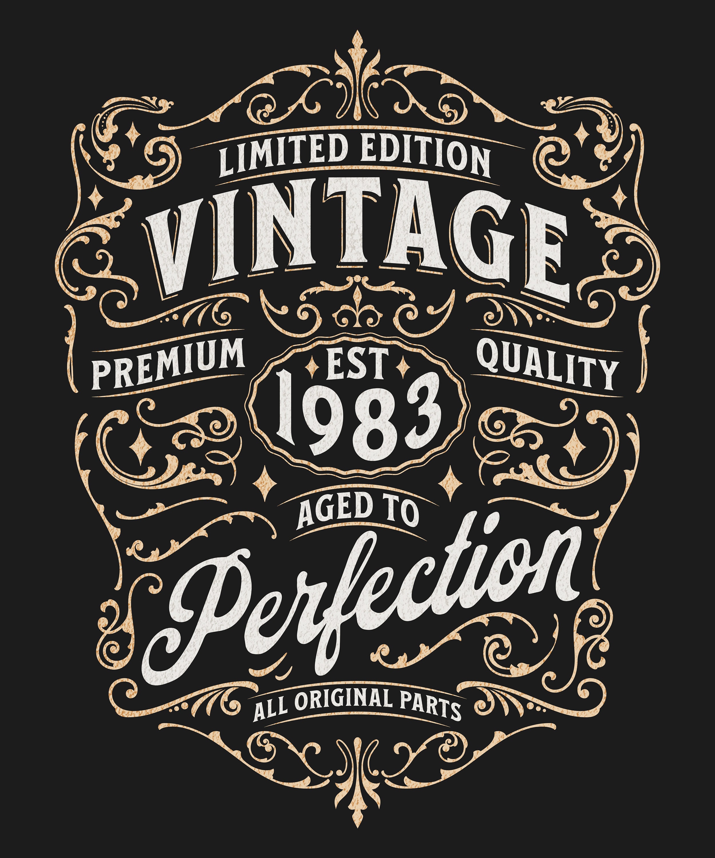 1983 Birthday Tshirt Png 1983 Birthday Shirt Vintage 1983 Png 1983 Aged ...