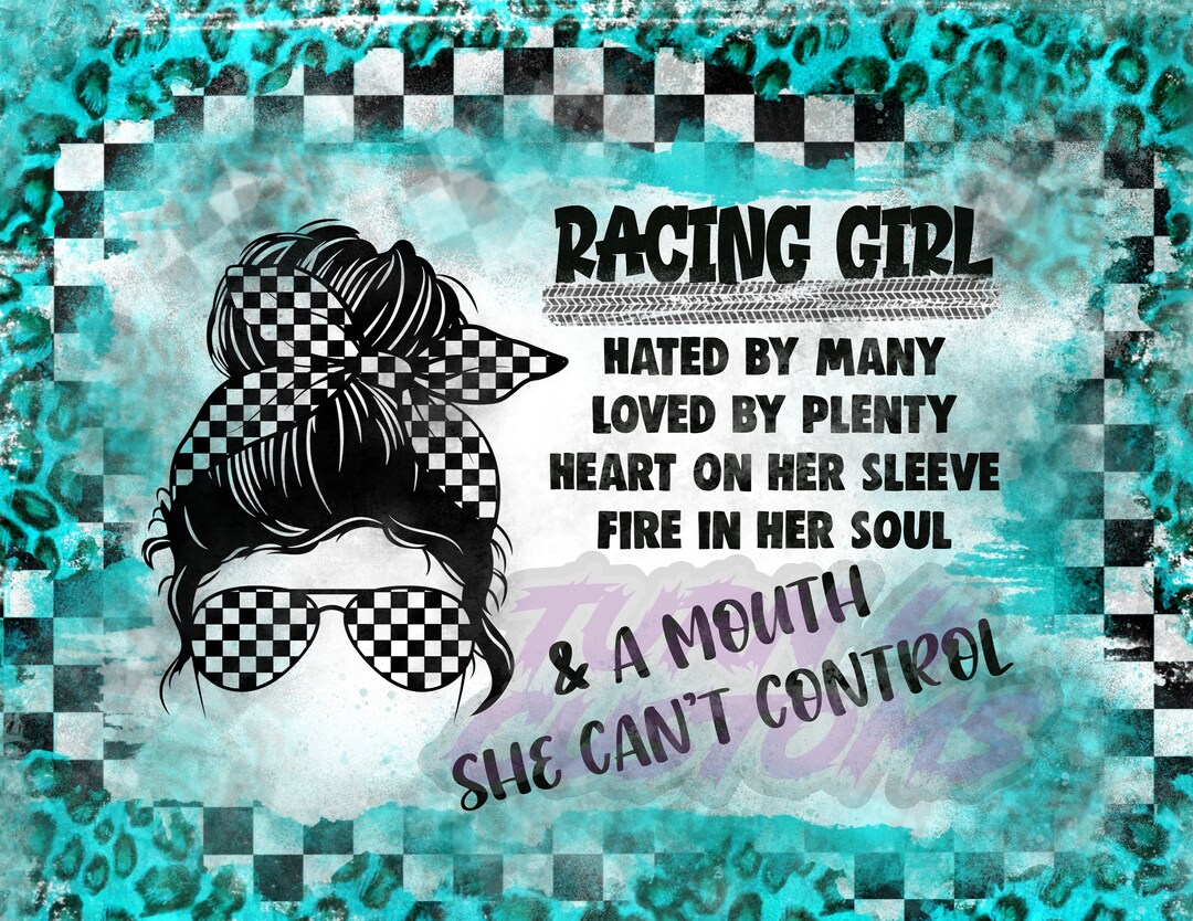Racing Girl PNG 20oz Skinny Tumbler Wrap, Dirt Track Racing, Racing ...