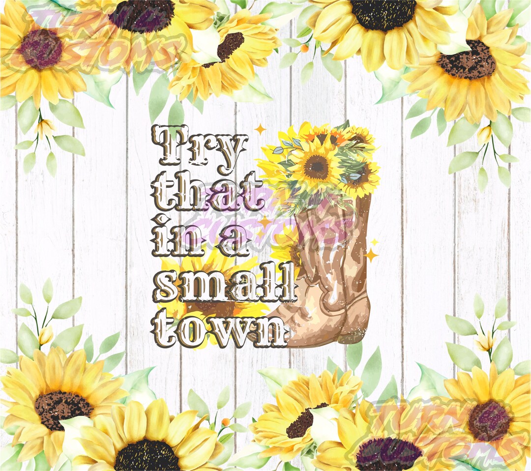 Jason Aldean 20oz Skinny Tumbler, Try That in a Small Town, Sunflower ...