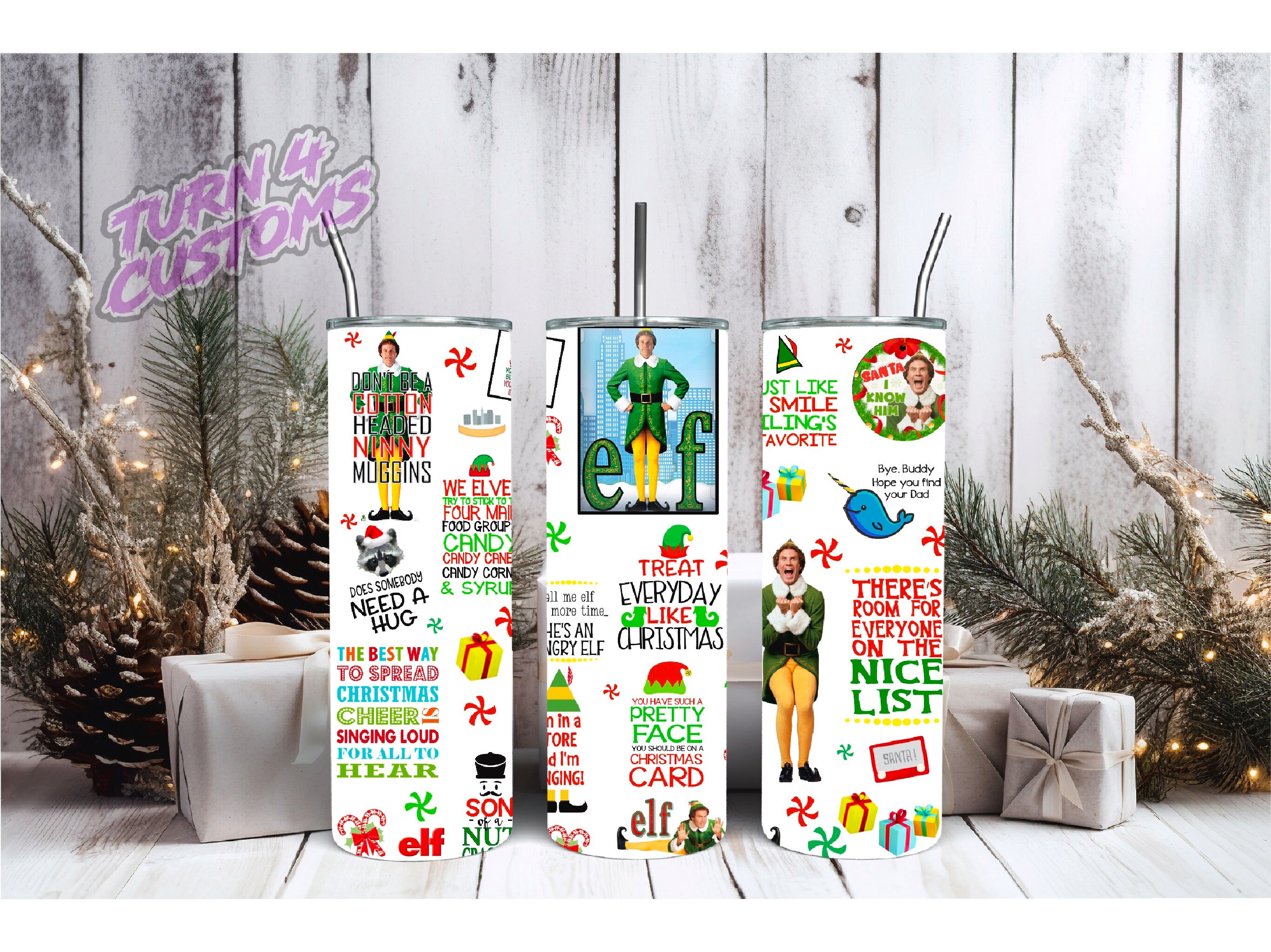 Christmas Movie 20oz Tumbler Wrap Bundle, Christmas Story, Elf, Home ...