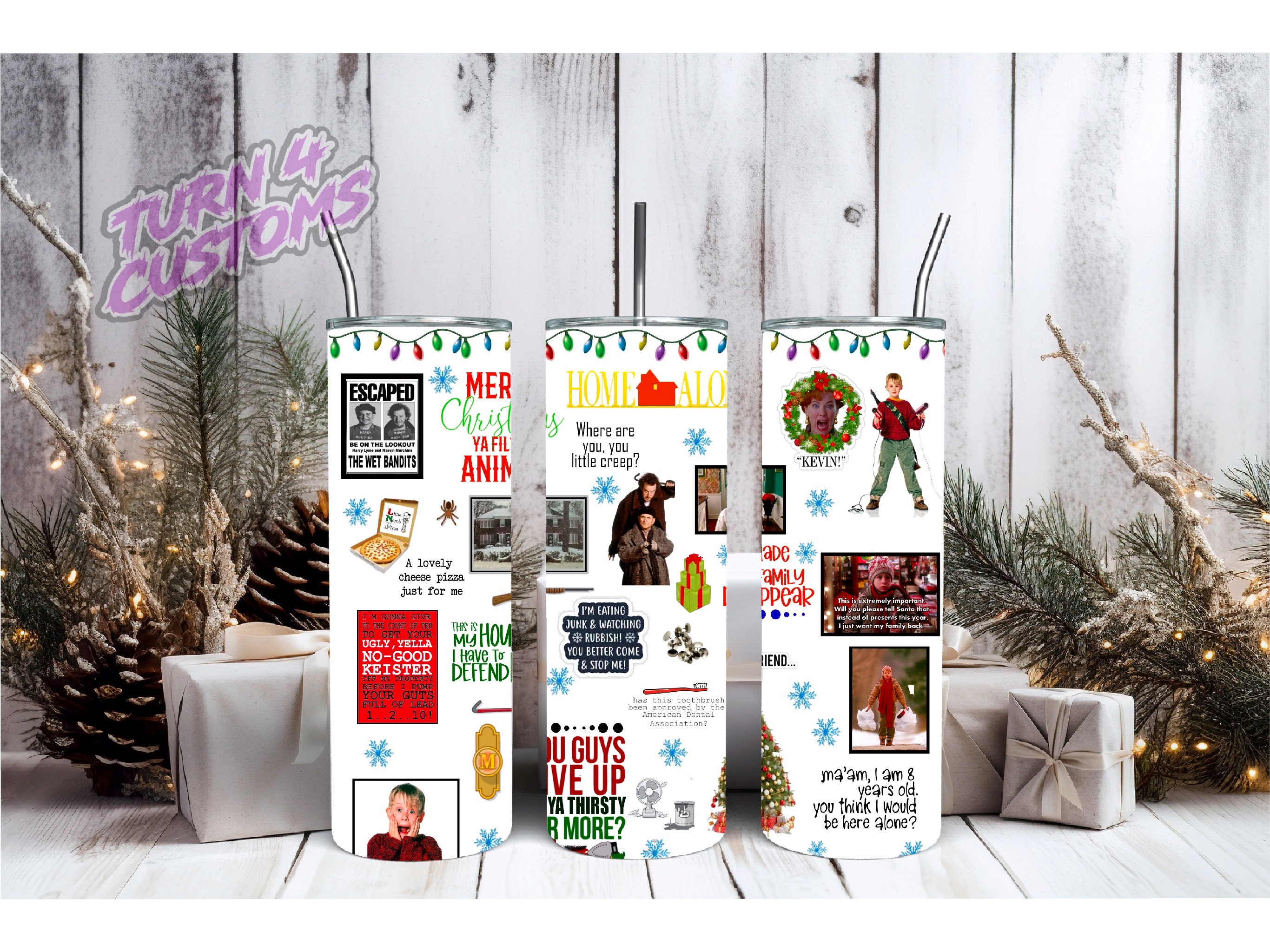 Christmas Movie 20oz Tumbler Wrap Bundle, Christmas Story, Elf, Home ...