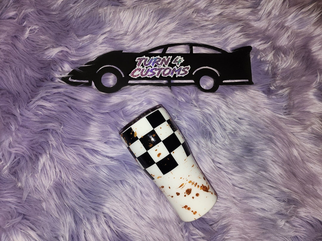 20oz Dirt Splatter Checkered Tumbler With Real Dirt From the Track ...