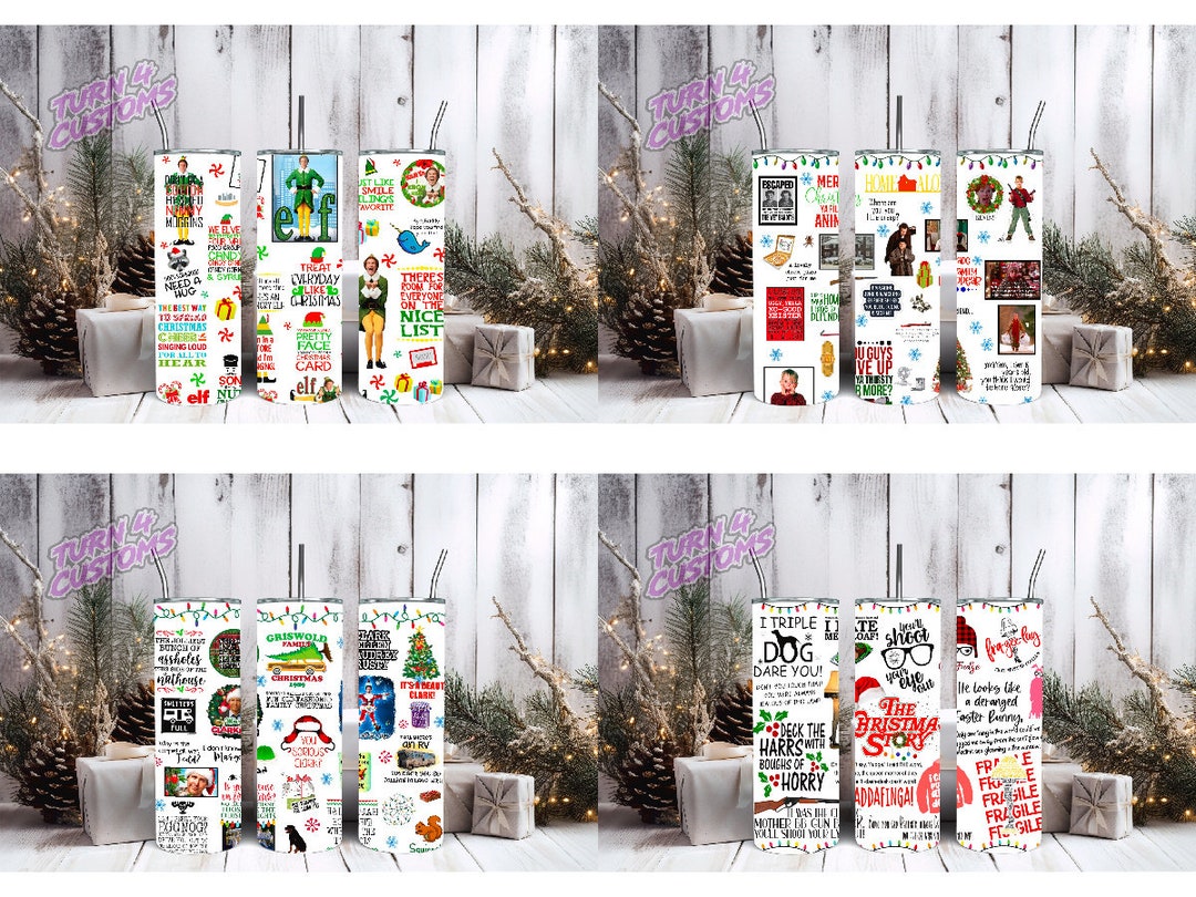 Christmas Movie 20oz Tumbler Wrap Bundle, Christmas Story, Elf, Home ...