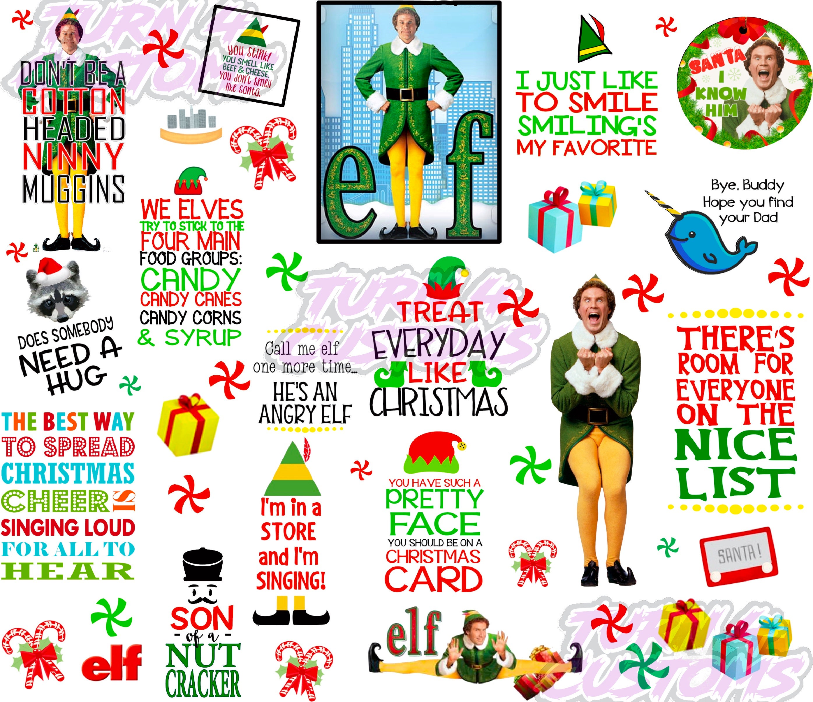 Christmas Movie 20oz Tumbler Wrap Bundle, Christmas Story, Elf, Home ...