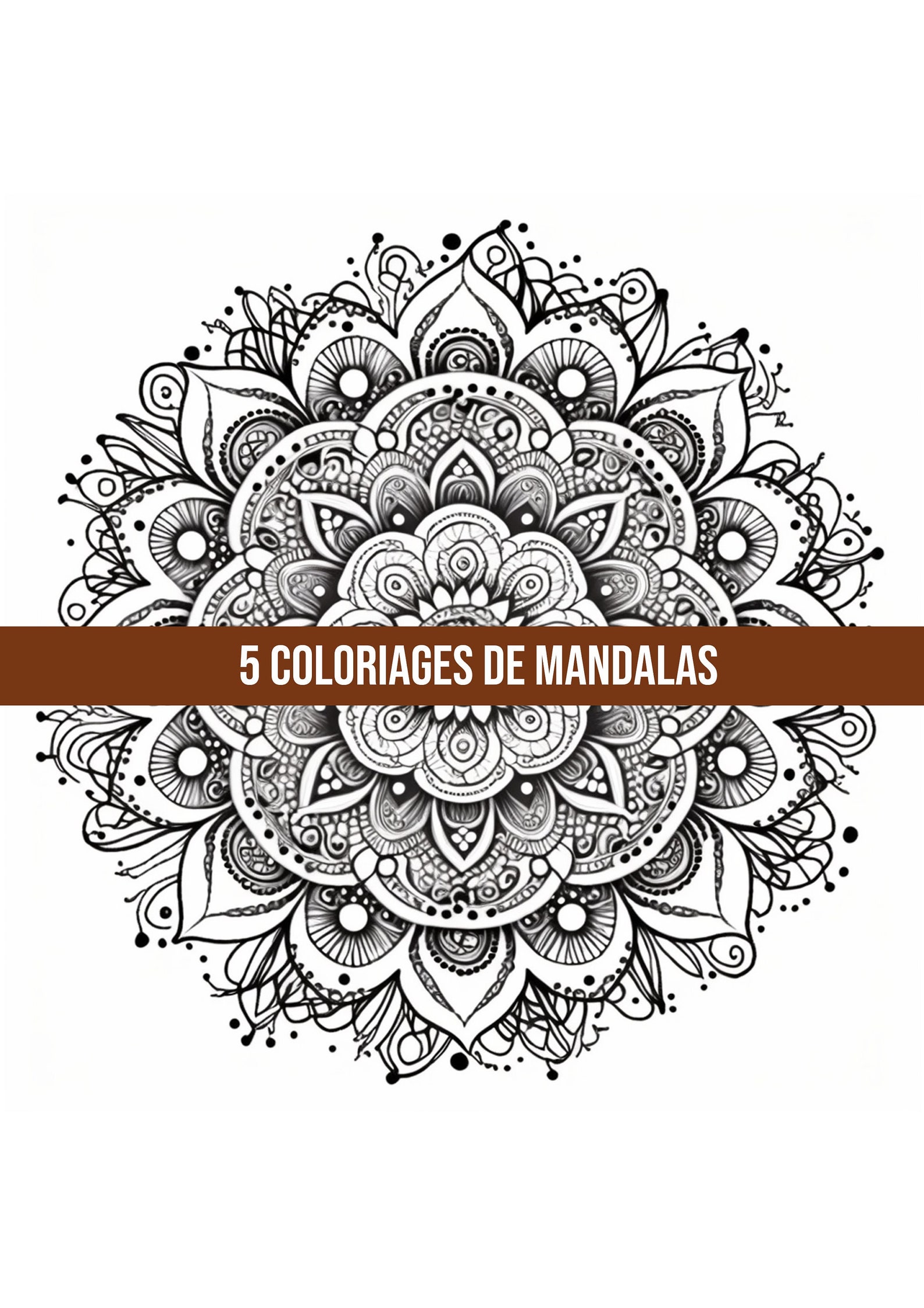 5 Coloriages De Mandalas Rond - Etsy