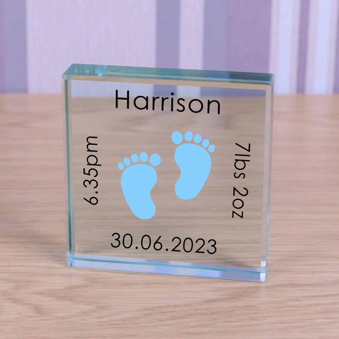 Photo Glass Block Token "baby Feet" | Perfect New Baby Gift | Choose ...