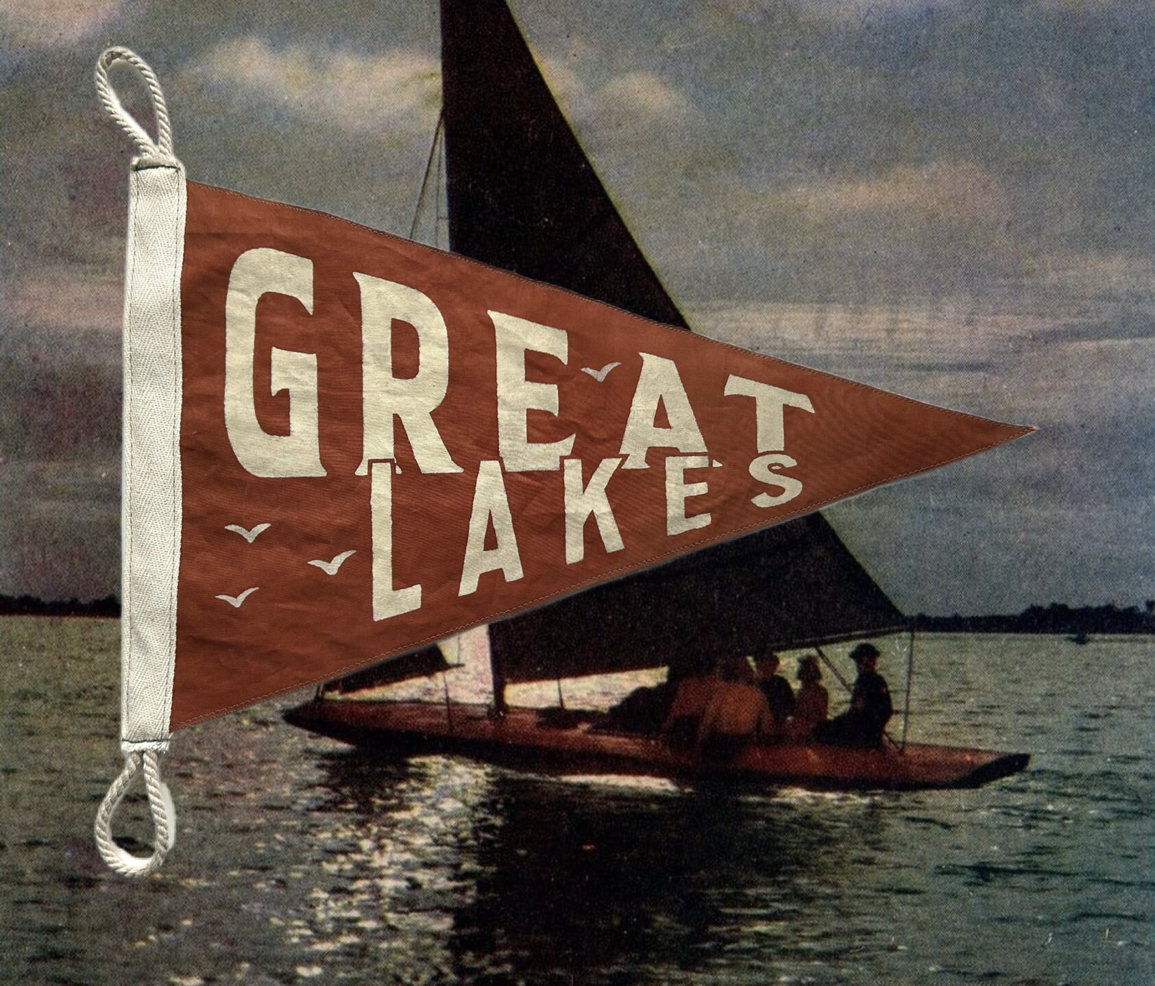 Custom Vintage Sail Cloth Pennant Handmade Pennant Upcycled Pennant ...