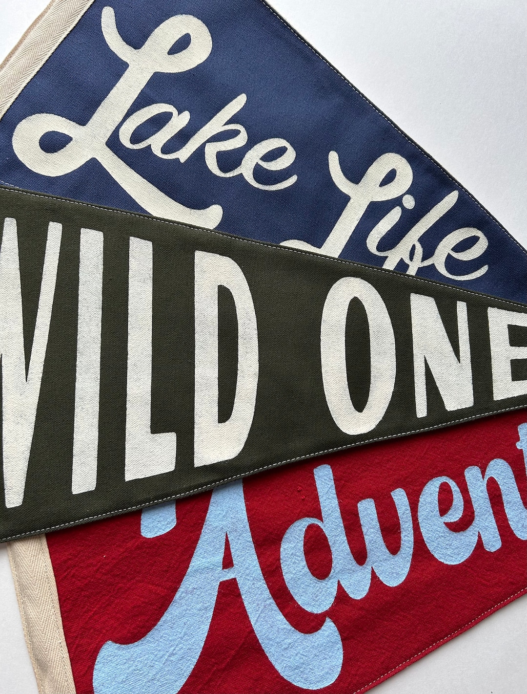 Personalized Pennant - Canvas Pennant - Handmade Pennant - Cottage ...