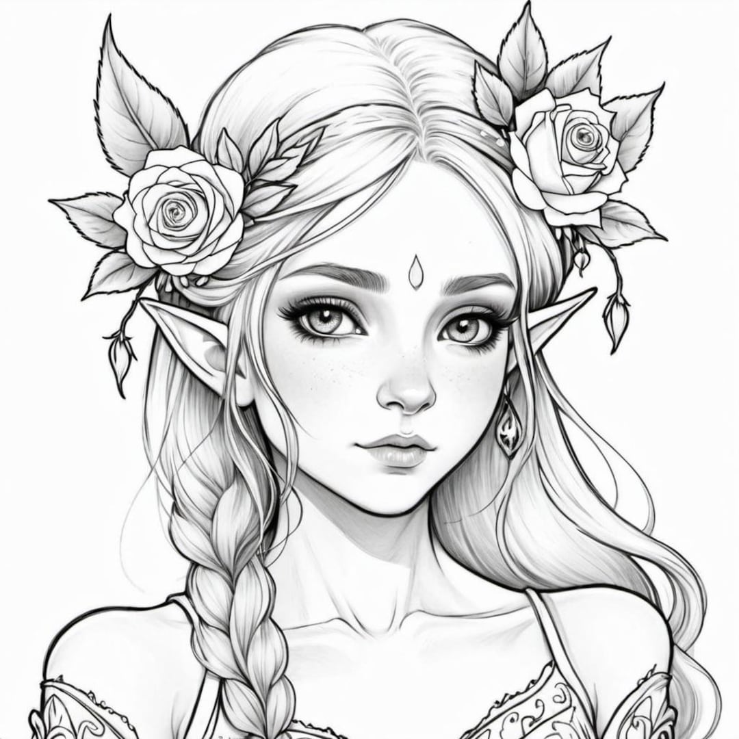 Fairies and Elves Coloring Book - 2nd Edition - Printable PDF File ...