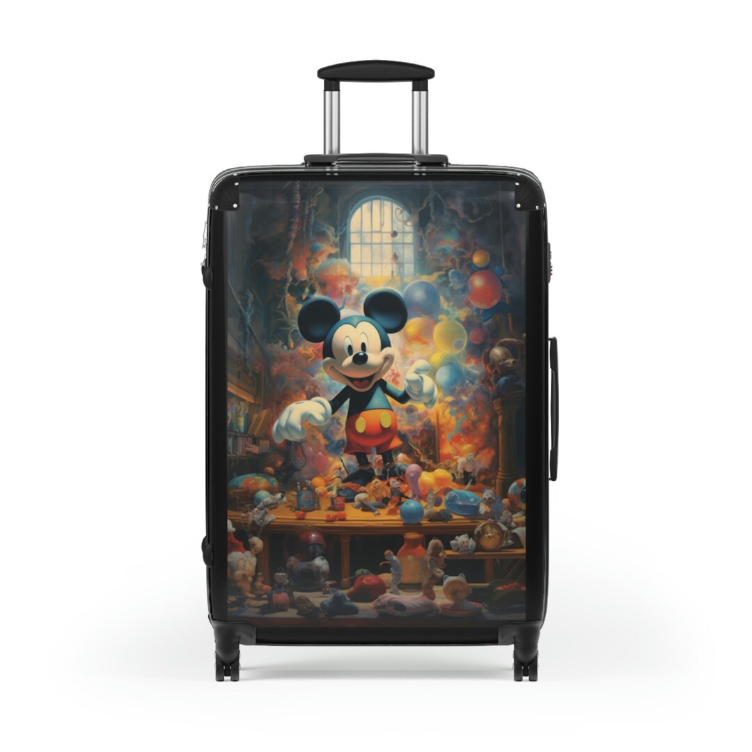 Kids Mickey Mouse Abstract Art Suitcase, Unique Suitcase, Custom ...