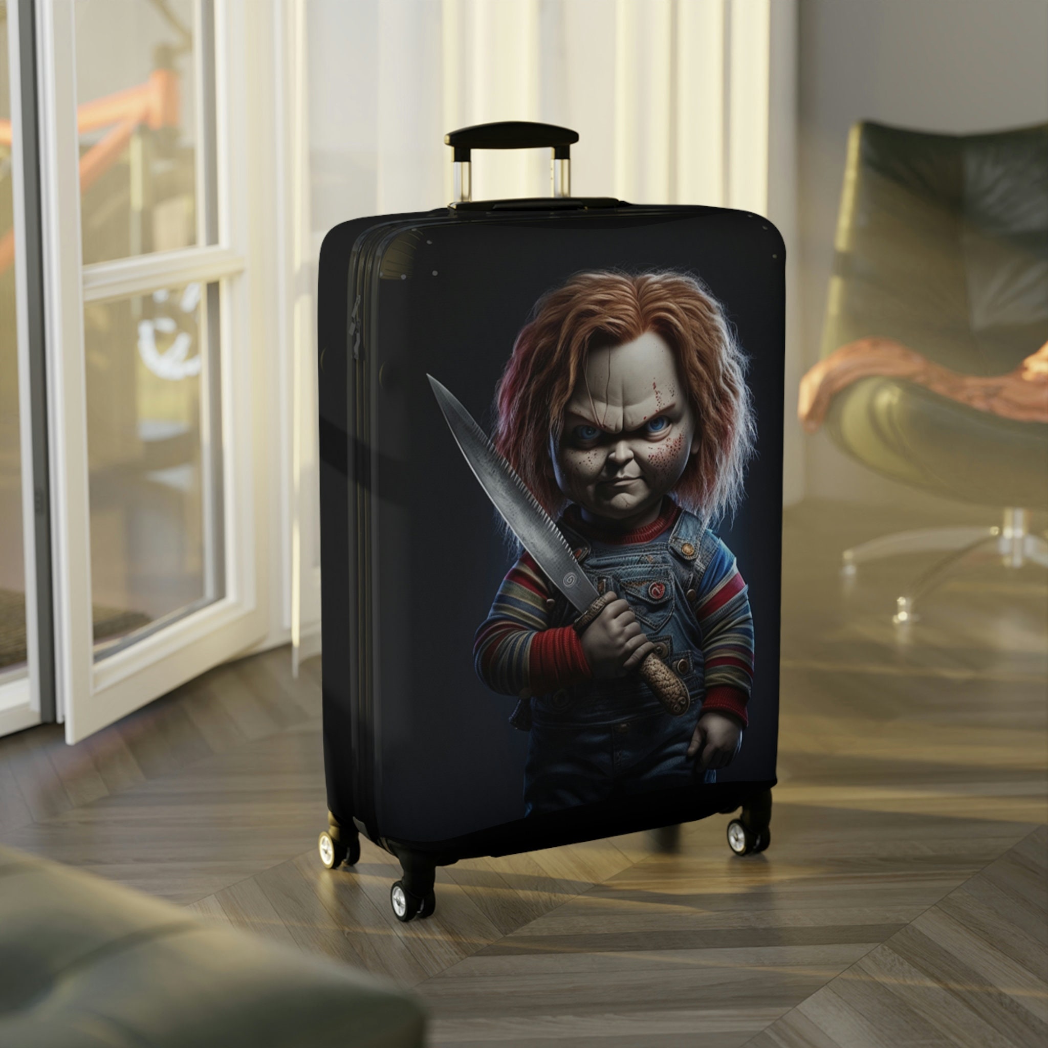 Chucky Doll Suitcase Cover Protect Your Luggage in Style Horror Classic ...