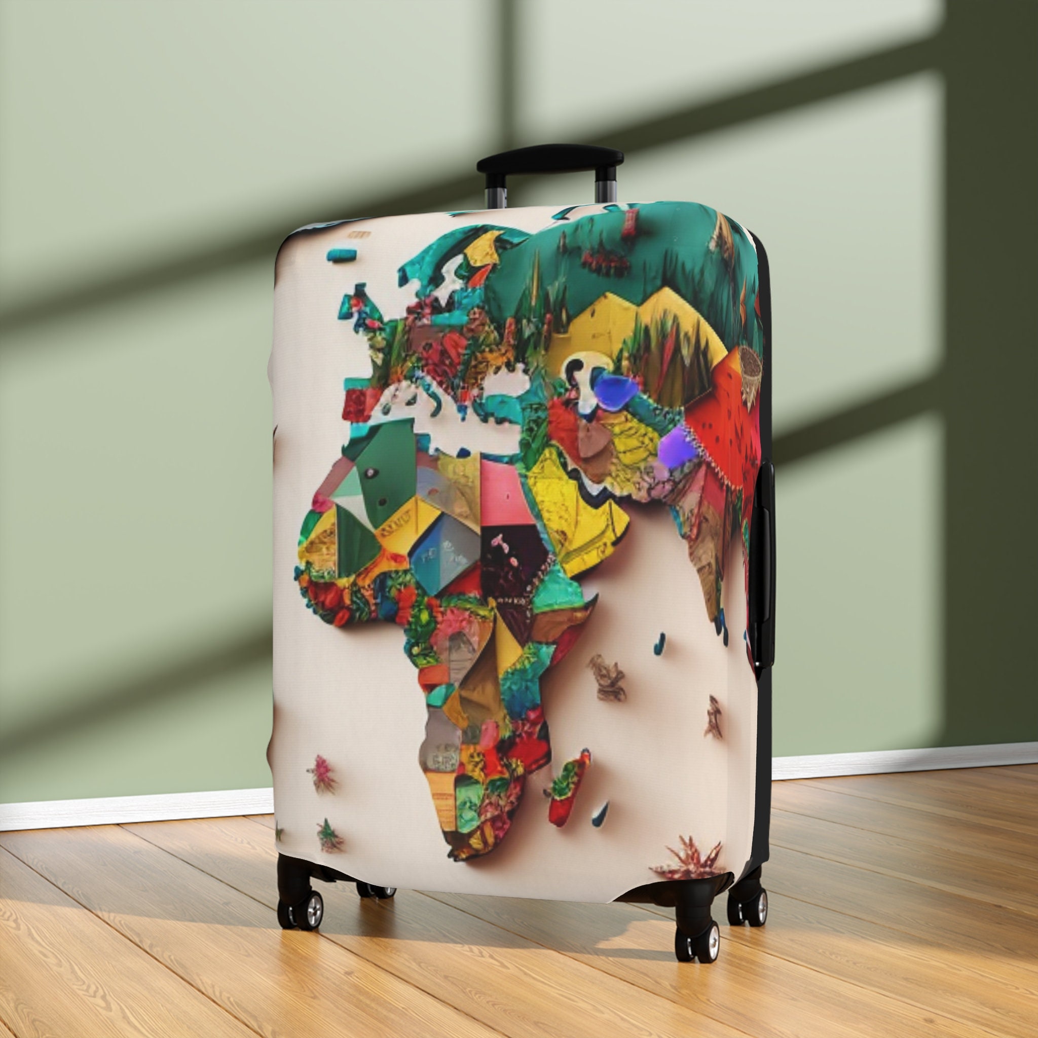 Travel in Style With This World Map Suitcase Cover - Etsy