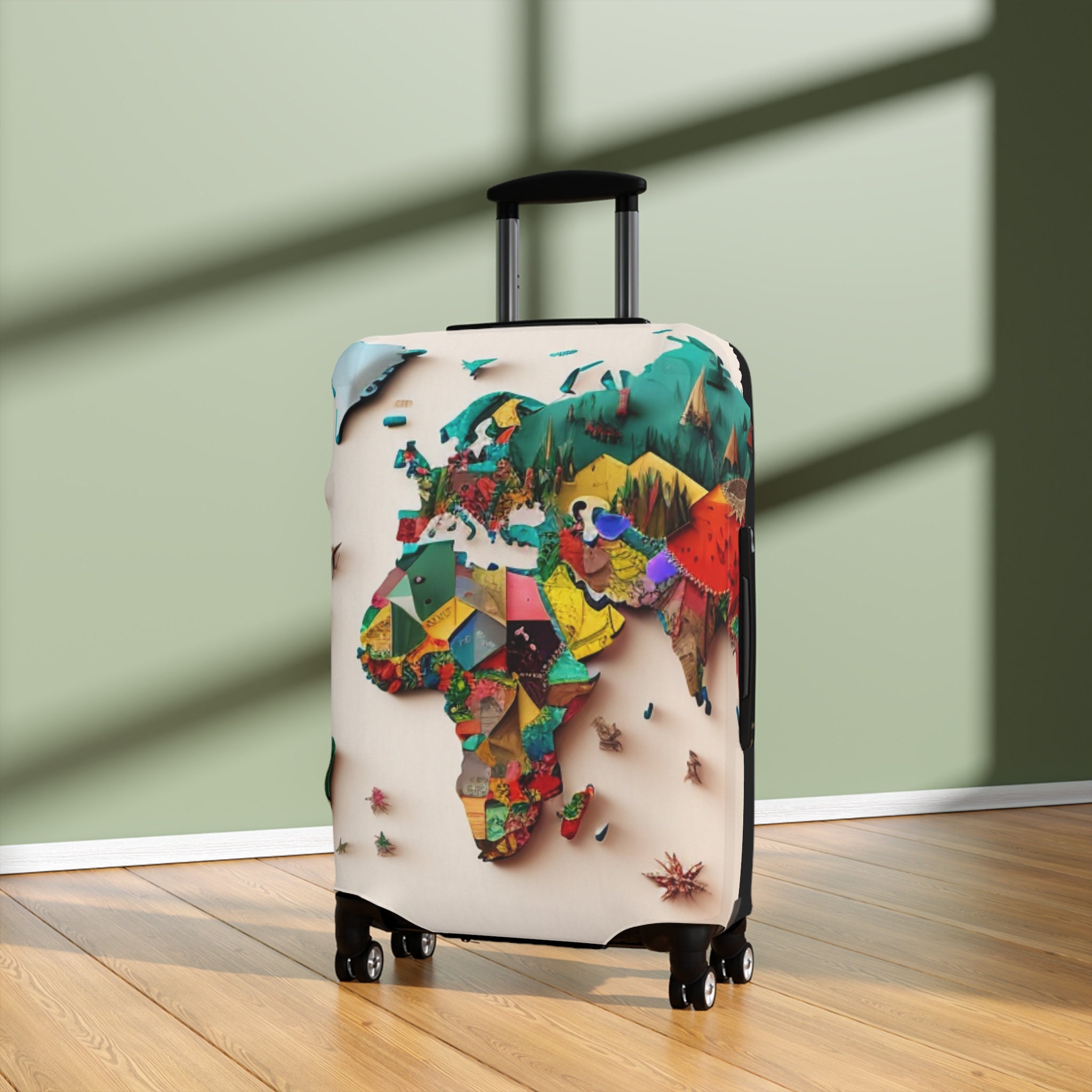 Travel in Style With This World Map Suitcase Cover - Etsy