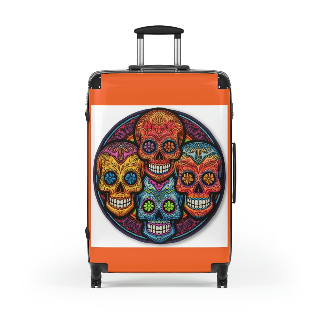 Sugar Skull Cabin Suitcase, Skull Luggage, Gift for Her, Gift for Him ...