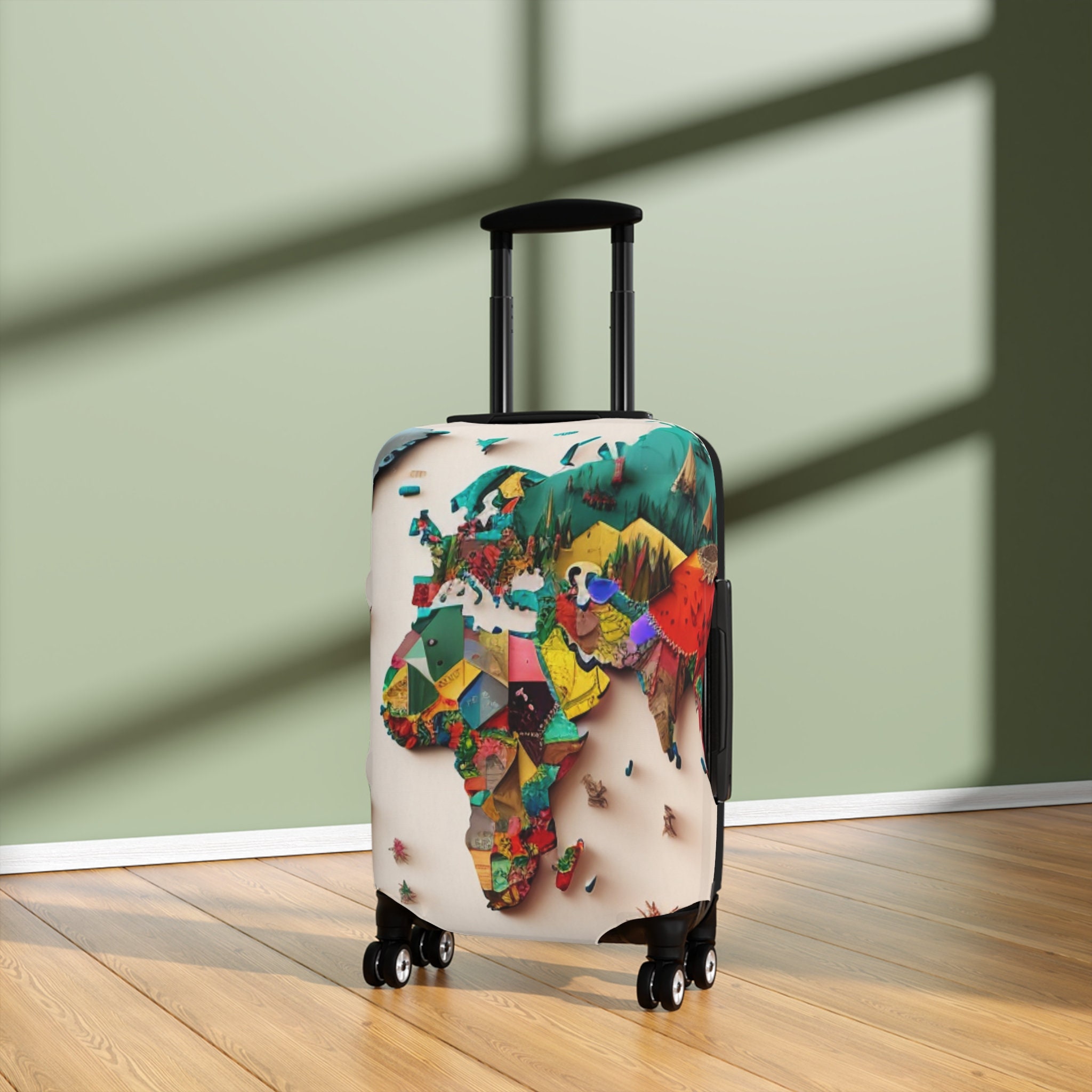 Travel in Style With This World Map Suitcase Cover - Etsy