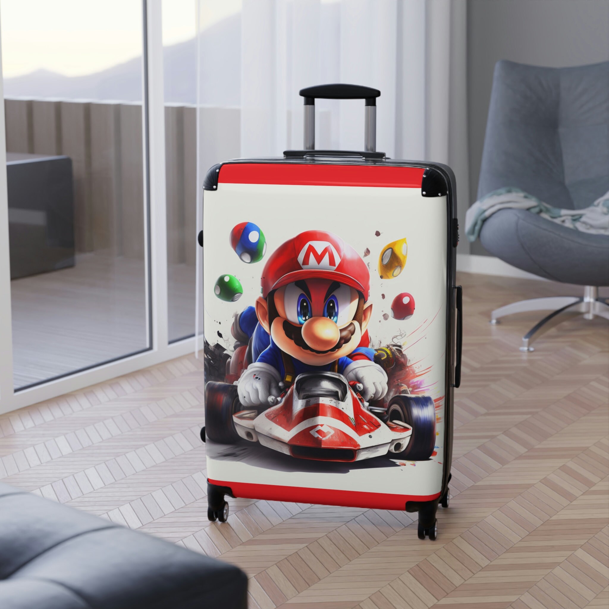 Luggage Mario Bros Custom Suitcase Unique Luggage - Etsy