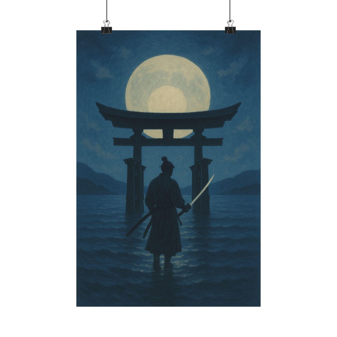 Samurai Moonlight Poster - Etsy
